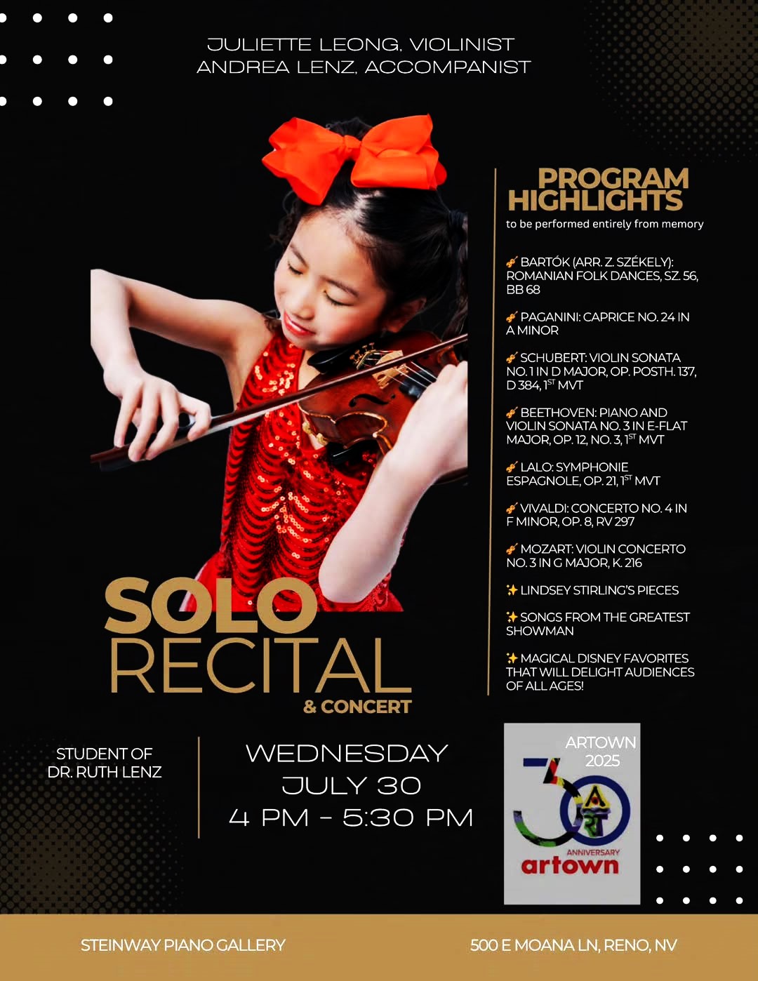 Solo Recital and Concert - Reno's Hometown Post